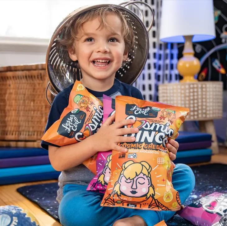 Lesser Evil Cosmic Rings Cheddar, 3 oz: PKU Perspectives