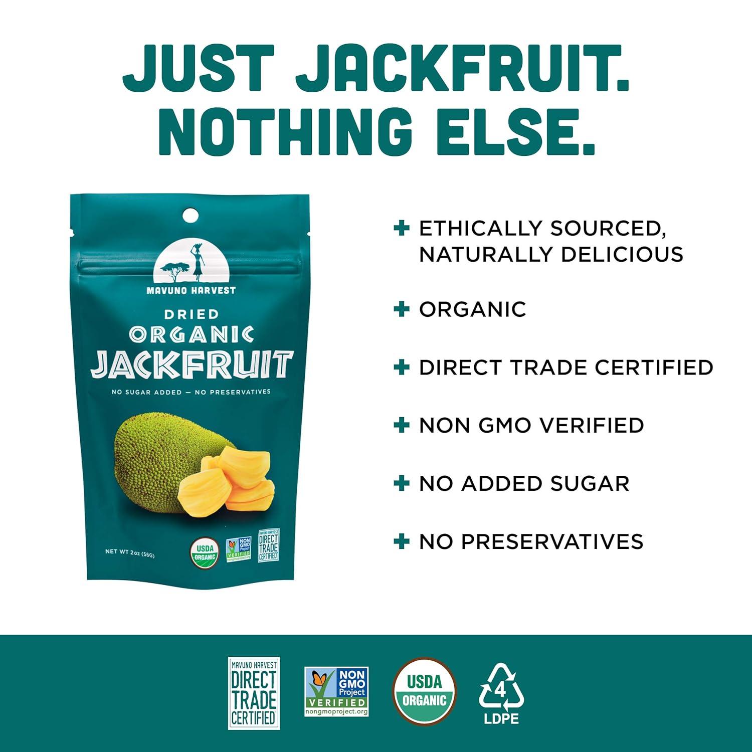 Mavuno Harvest Jackfruit Unsweetened Organic Dried Fruit Snacks- 2oz/pk ...