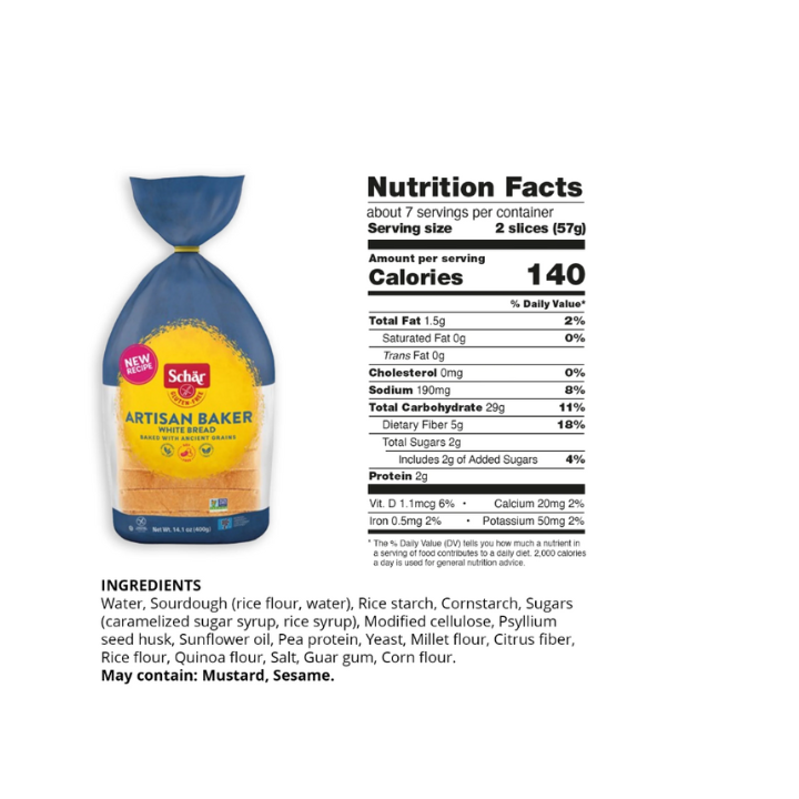 Schar Gluten Free Bread Artisan Baker White / PKU Perspectives
